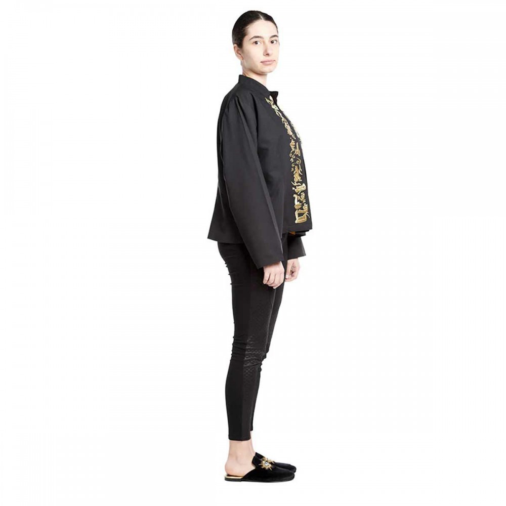 Buy online lebanese product Arabic Calligraphy Mini Jacket | Black